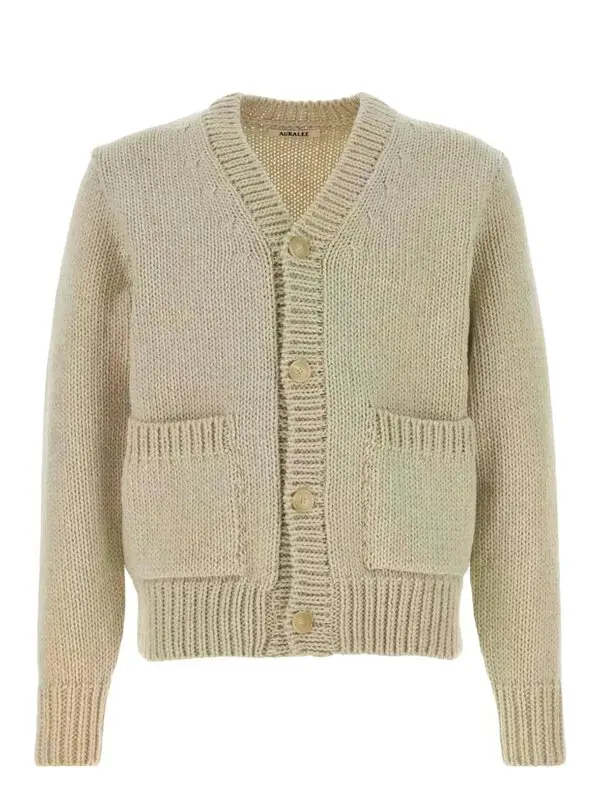 Auralee Front-pocket Cardigan - Neutrals