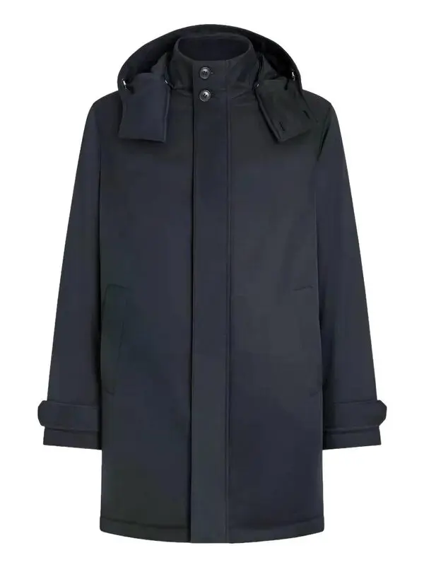 Zegna Motorin Hooded Parka Coat - Blue