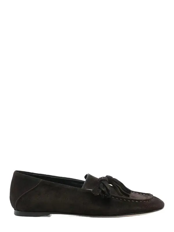 Dear Frances Drew Suede Loafers - Brown
