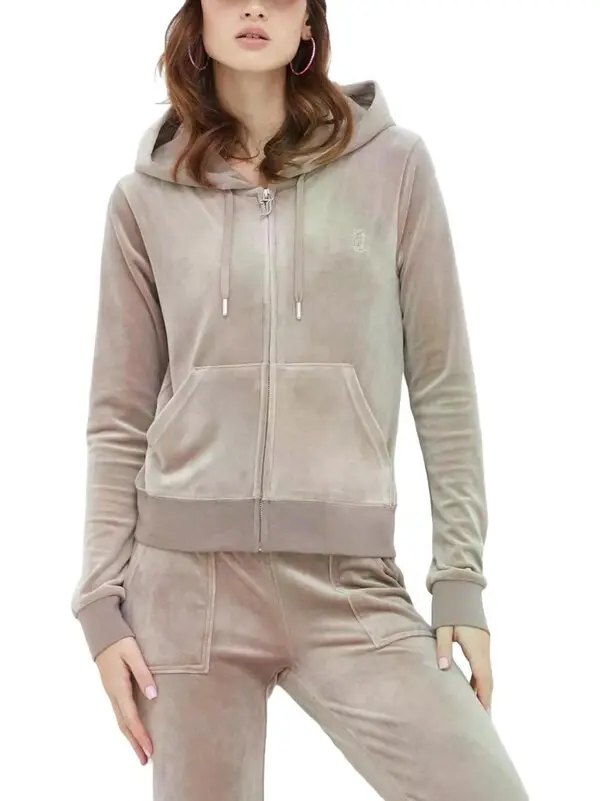 Juicy Couture Logo-embroidered Hoodie - Neutrals