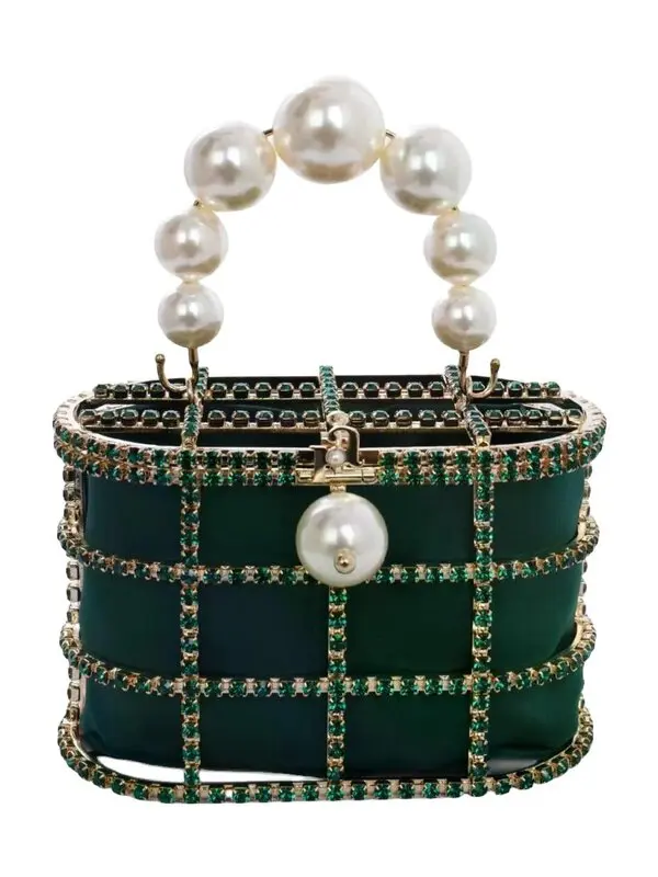 Rosantica Holli Pearl-embellished Mini Bag - Green