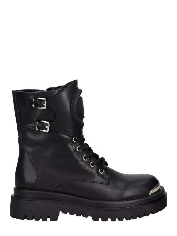 Just Cavalli Buckle-detail Lace-up Combat Boots - Black