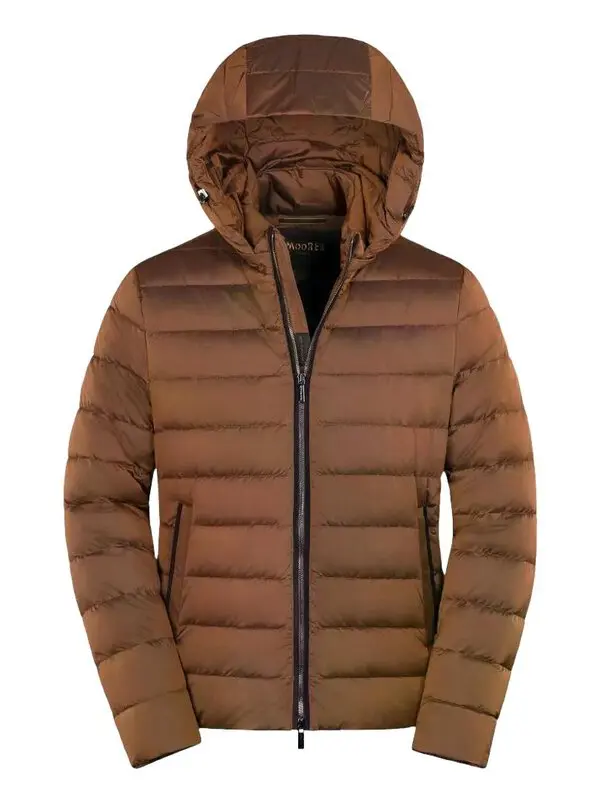 MOORER Eurico Hooded Padded Jacket - Brown