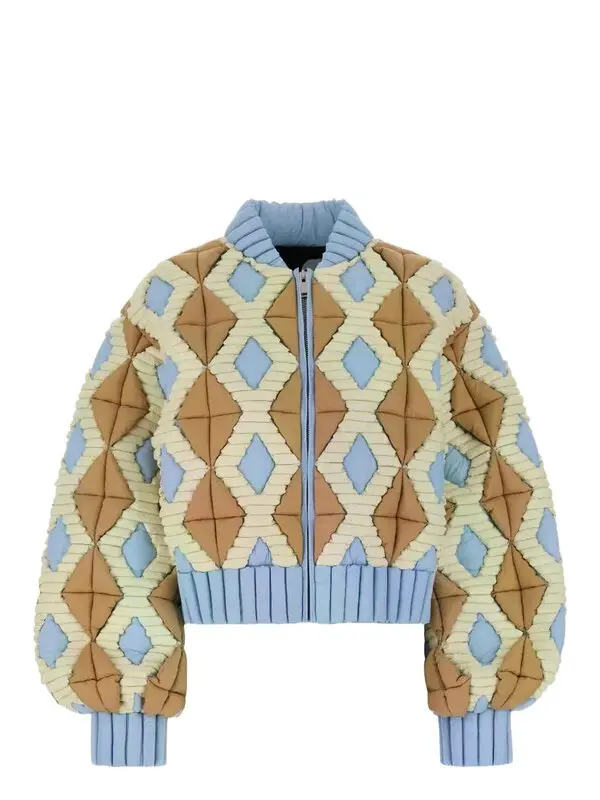 RAXXY Diamond-pattern Jacket - Brown