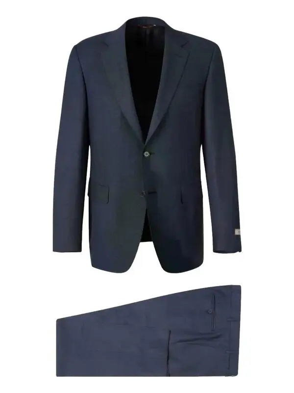 Canali Button Double-breasted Suit - Blue