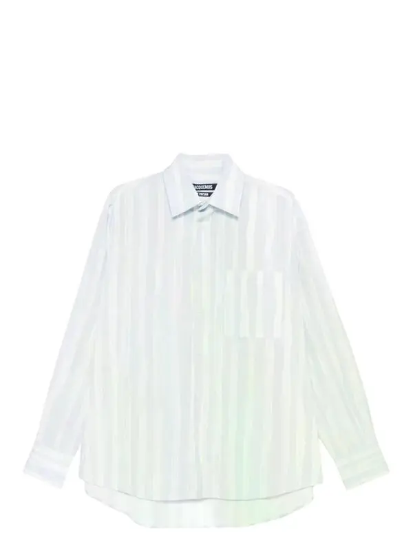 Jacquemus Patch-pocket Striped Shirt - Blue
