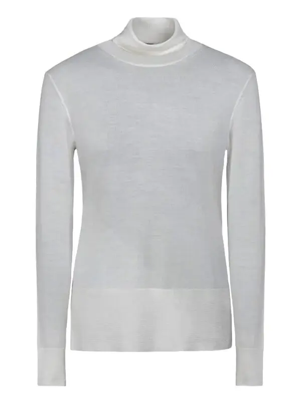 MOORER Nataly Turtleneck Top - White
