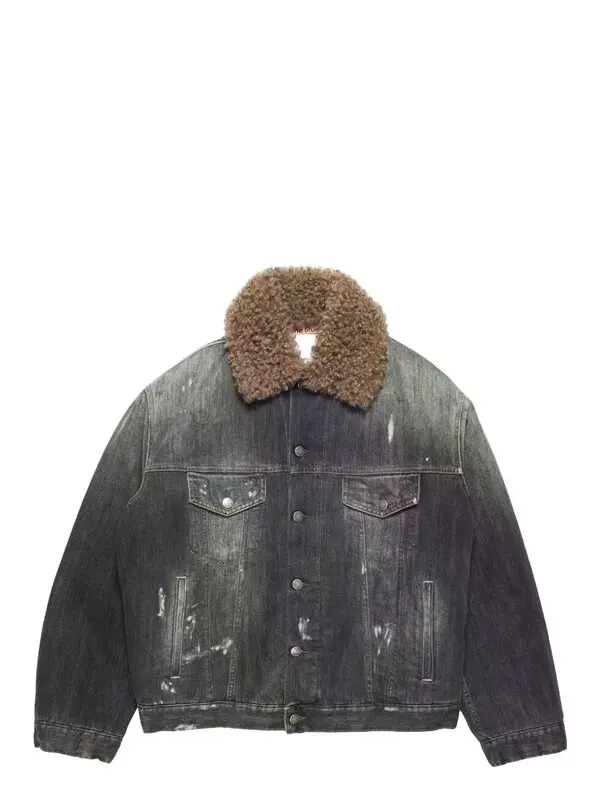 Acne Studios Fur-trimmed Cotton Jacket - Grey