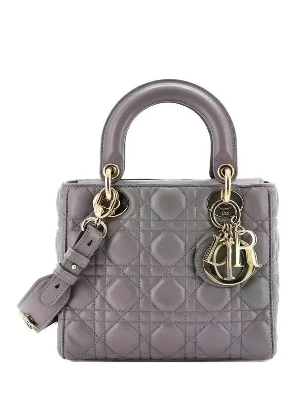 Dior Abcdior Lady Cannage Quilt Lambskin Crossbody Bag - Grey