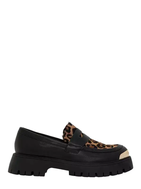 Just Cavalli Leopard-print Metal-toe Loafers - Black