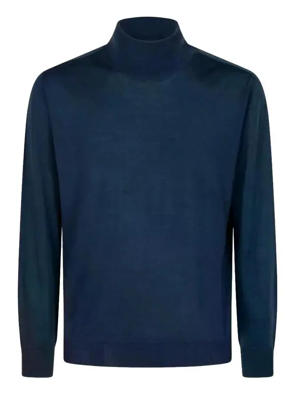 Canali Roll-neck Long-sleeve Sweater - Blue