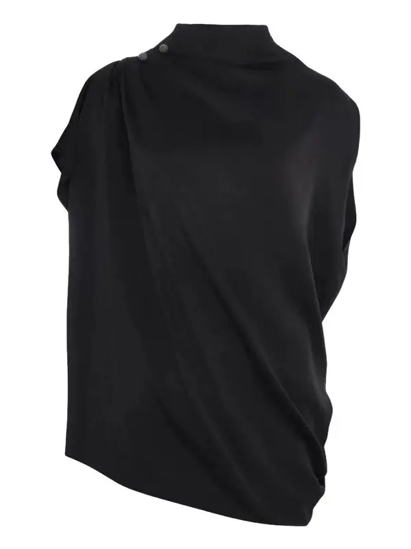Fabiana Filippi Draped Button Top - Black