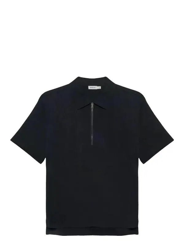 Simkhai Ethan Zip-up Polo Shirt - Black