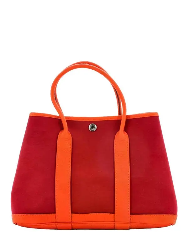 Hermès Garden Party Toile And Leather 30 Tote Bag - Orange