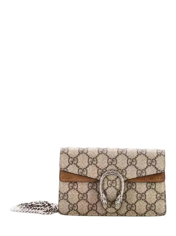 Gucci Dionysus Gg Coated Canvas Super Mini Crossbody Bag - Brown