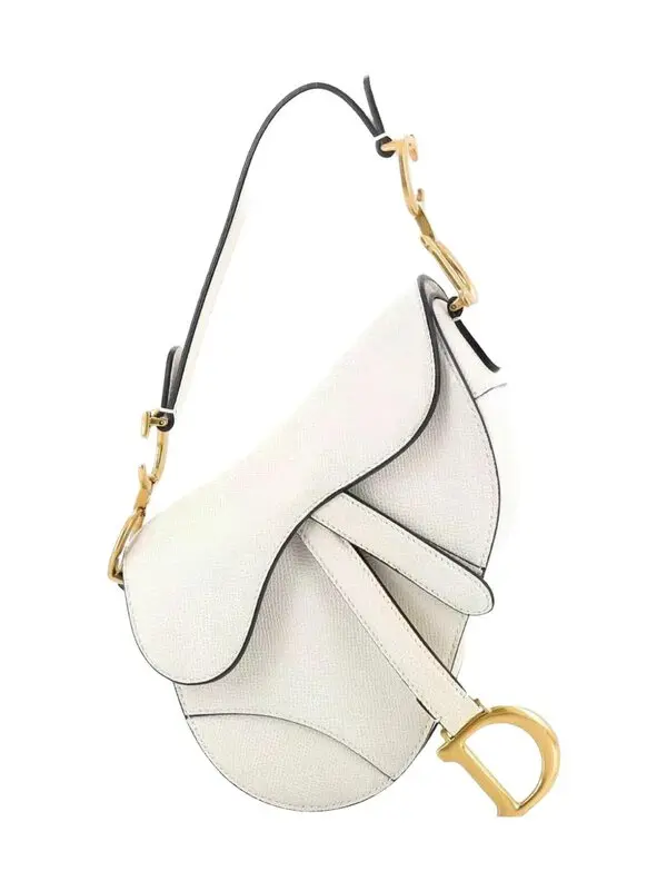 Dior Saddle Handbag Leather Mini Shoulder Bag - White