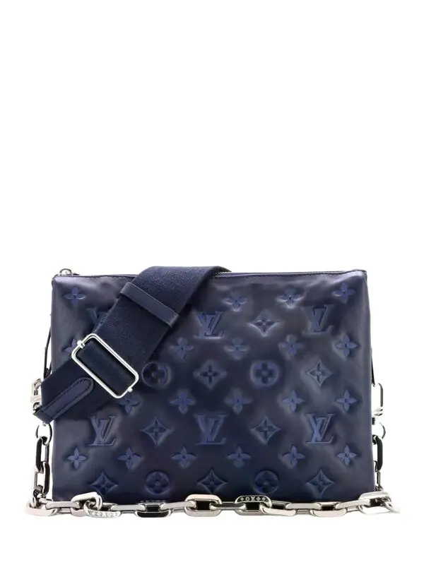 LOUIS VUITTON Coussin Pm Crossbody Bag In Monogram Embossed Lambskin - Blue