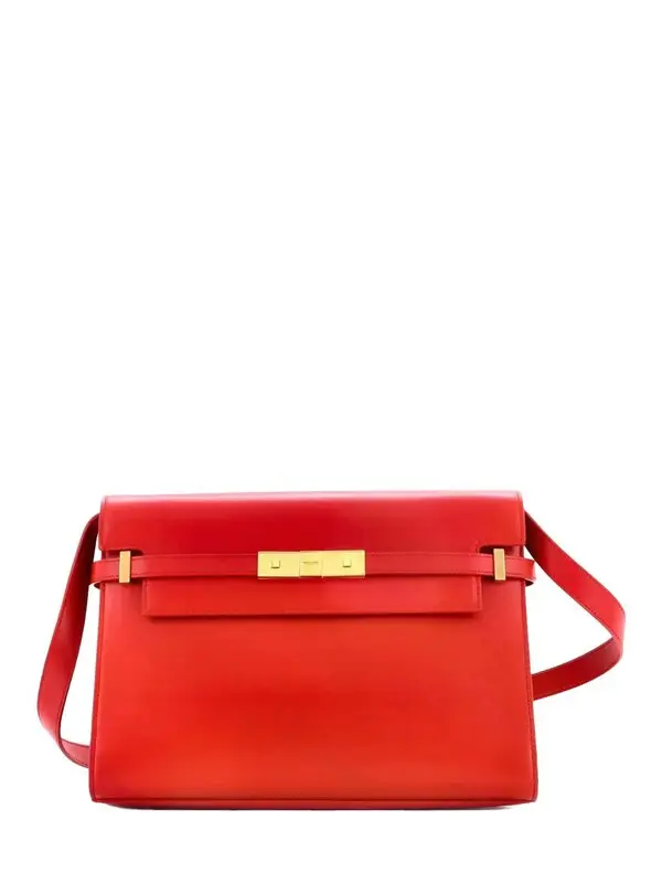 Saint Laurent Manhattan Leather Shoulder Bag - Red