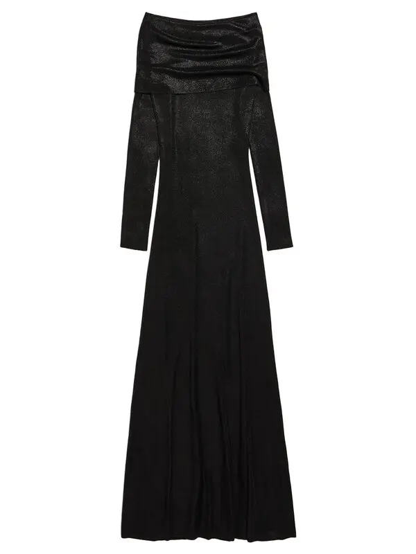 Balenciaga Off-shoulder Maxi Dress - Black