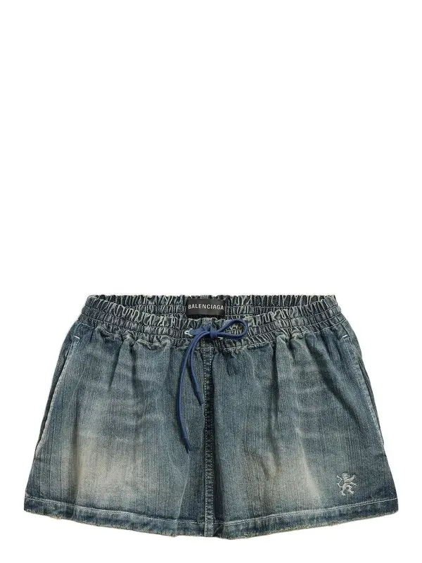 Balenciaga Cotton Denim Mini Skirt - Blue