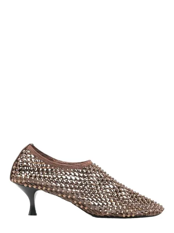 STRATEGIA Connie" Ballerina Shoes With Swarovski Crystals - Brown