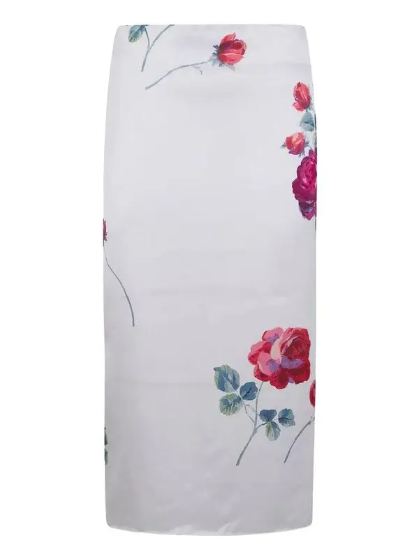 N.21 Canvas Midi Skirt - White