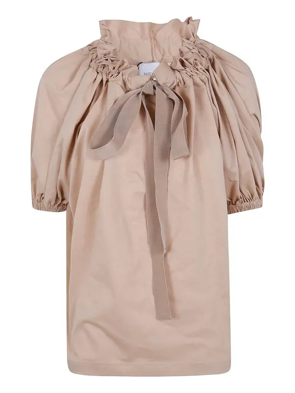 Patou Volume Jersey Top - Beige