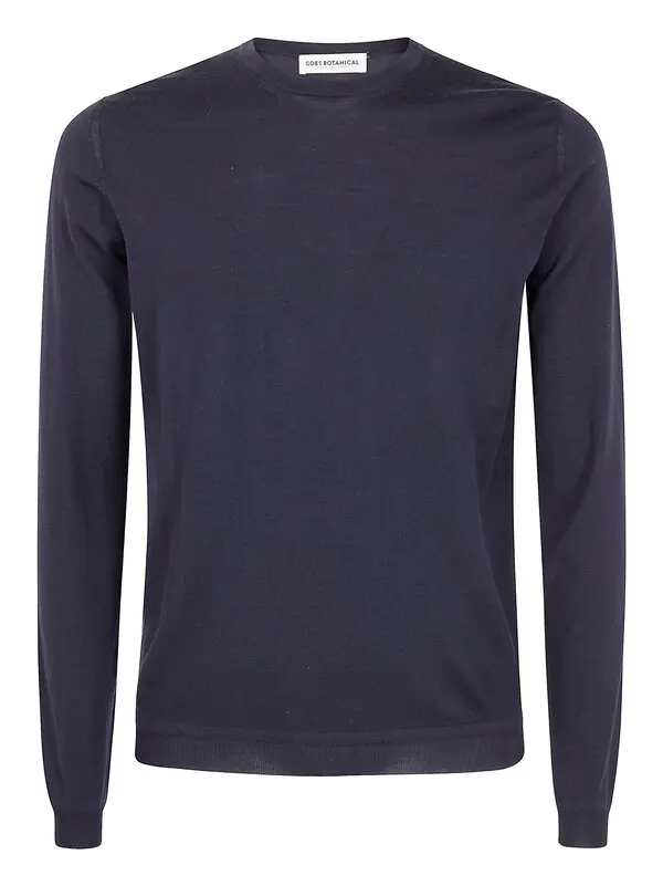 GOES BOTANICAL Roundneck Merino Wool Pullover - Blue