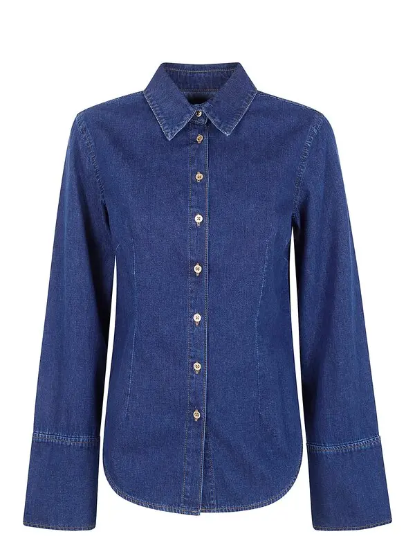 Seven For All Mankind Shaped Shirt Indigo Soul - Blue