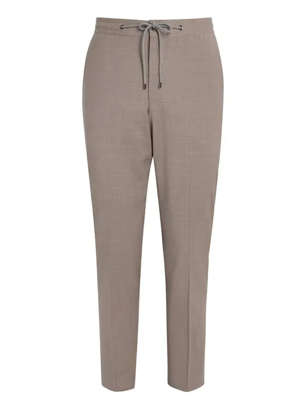 Corneliani Virgin Wool-blend Drawstring Trousers - Beige