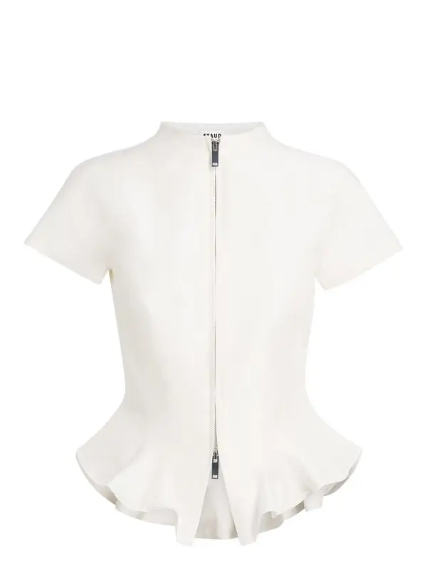 Staud Maelle Short-sleeve Blouse - Ivory