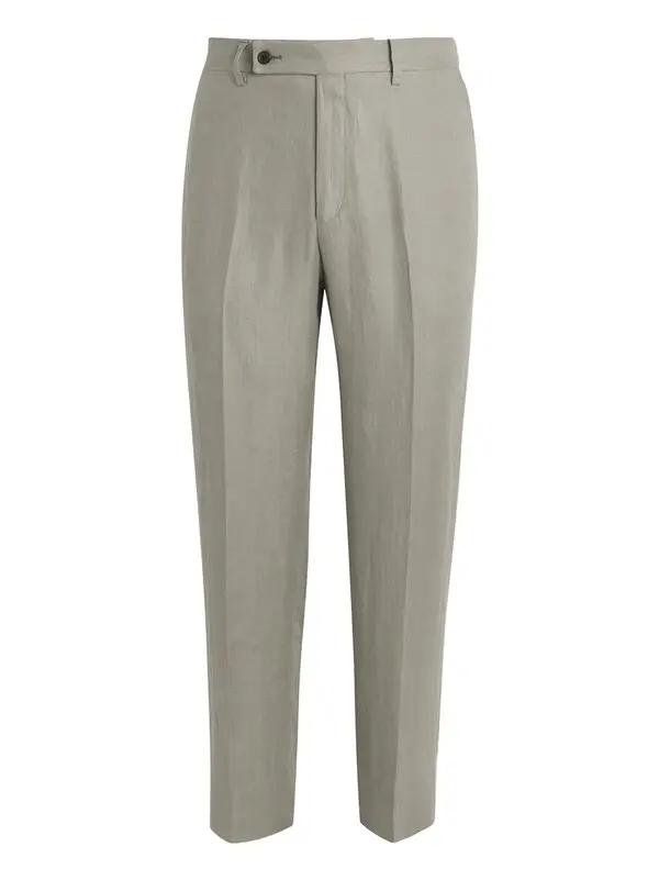 Corneliani Virgin Wool-linen Tailored Trousers - Green
