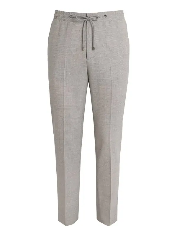 Corneliani Virgin Wool Drawstring Trousers - Grey
