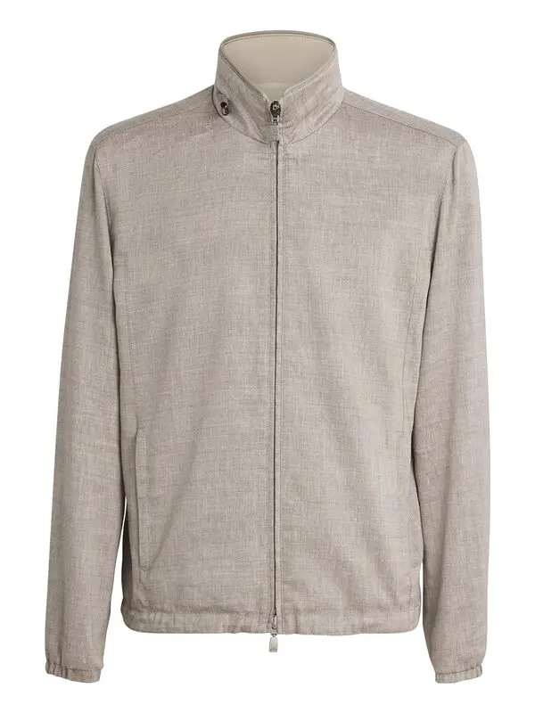 Corneliani Linen-blend And Nylon Reversible Jacket - Beige