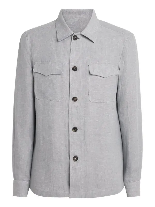 FIORONI CASHMERE Linen Overshirt - Grey
