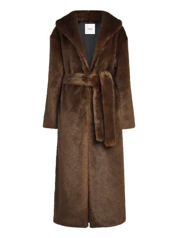 Nanushka Cariana Faux Fur Coat - Brown