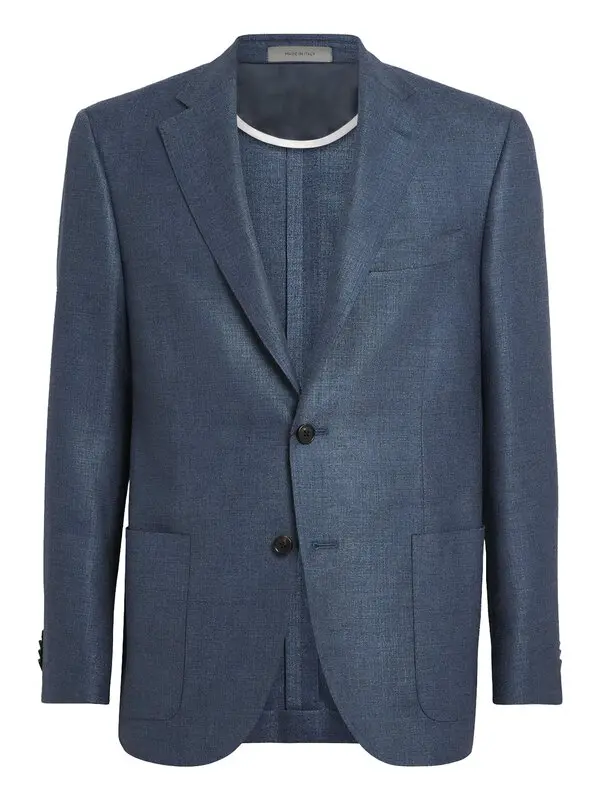 Corneliani Silk-virgin Wool Blazer - Blue
