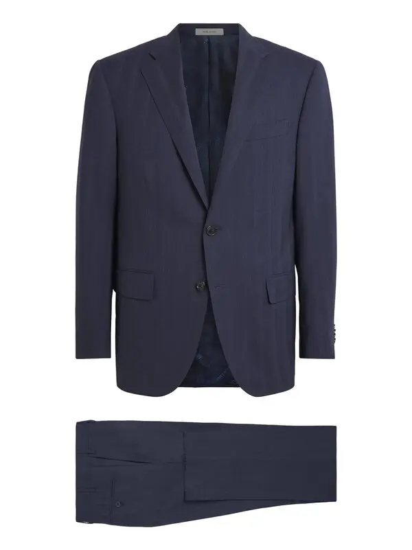 Corneliani Virgin Wool Stripe 2-piece Suit - Navy