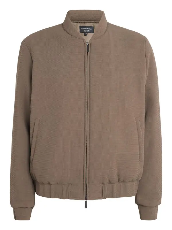 Emporio Armani Crêpe Jersey Bomber Jacket - Brown