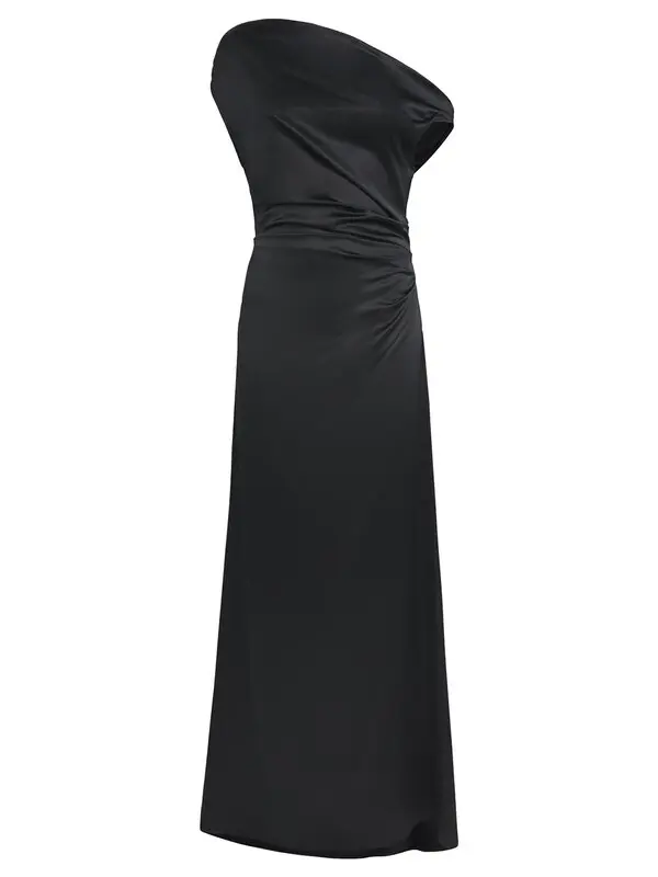 Staud Silk-blend Phare Maxi Dress - Black