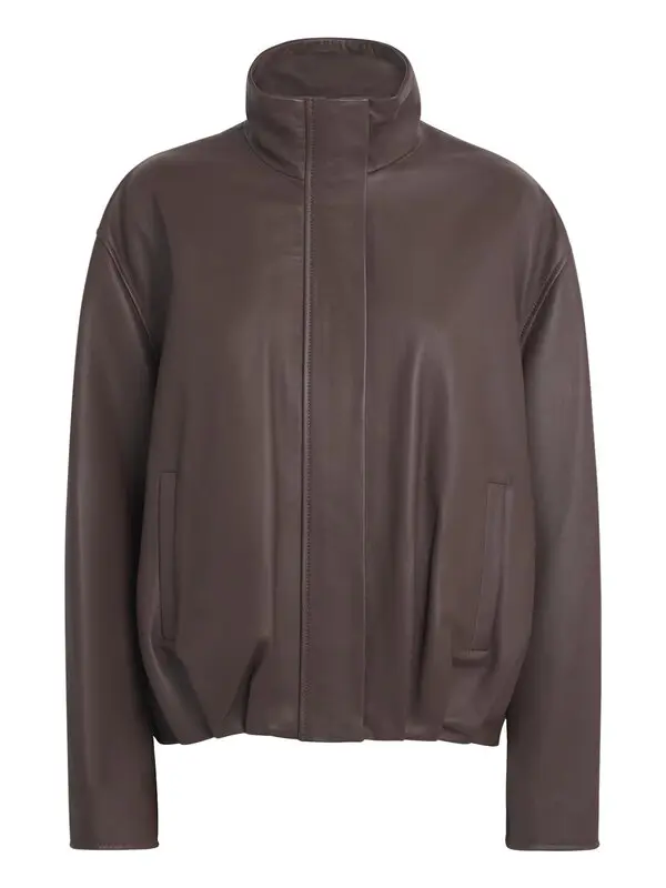 ARMA Lambskin Bomber Jacket - Brown