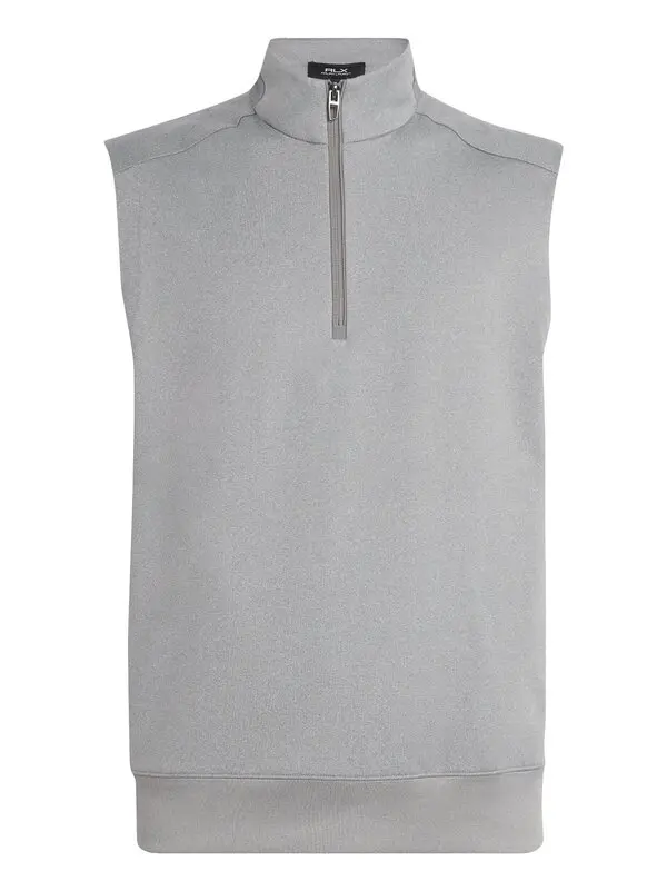 Rlx Ralph Lauren Stretch-jersey Quarter-zip Gilet - Grey