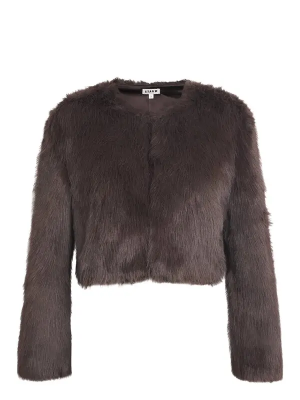 Staud Casimira Faux Fur Jacket - Brown