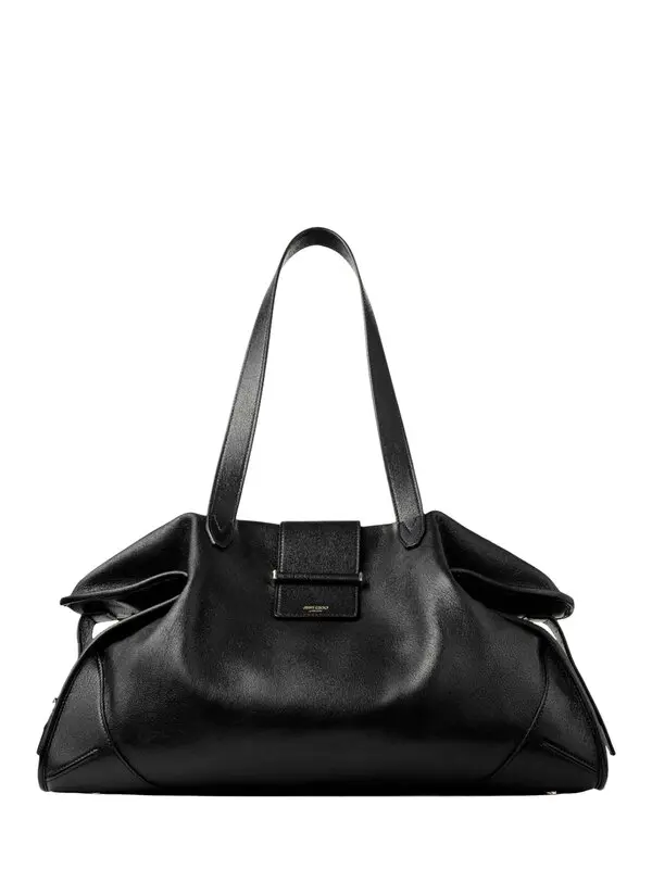 JIMMY CHOO Leather Bar Holdall Bag - Black