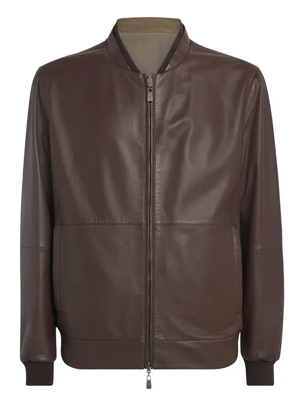 Corneliani Lambskin Bomber Jacket - Brown