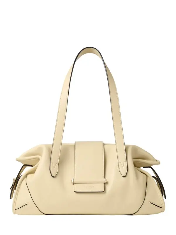 JIMMY CHOO Medium Leather Bar Holdall Bag - Beige