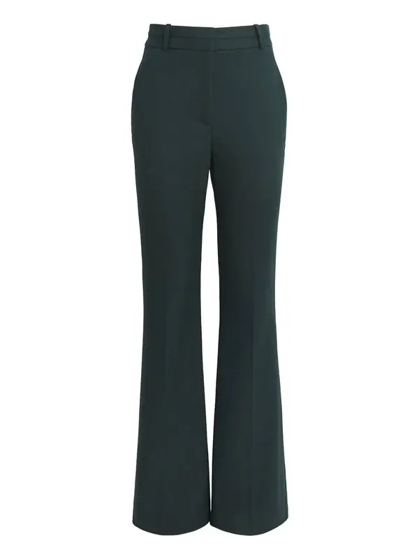 Veronica Beard Twill Melvin Tailored Trousers - Green
