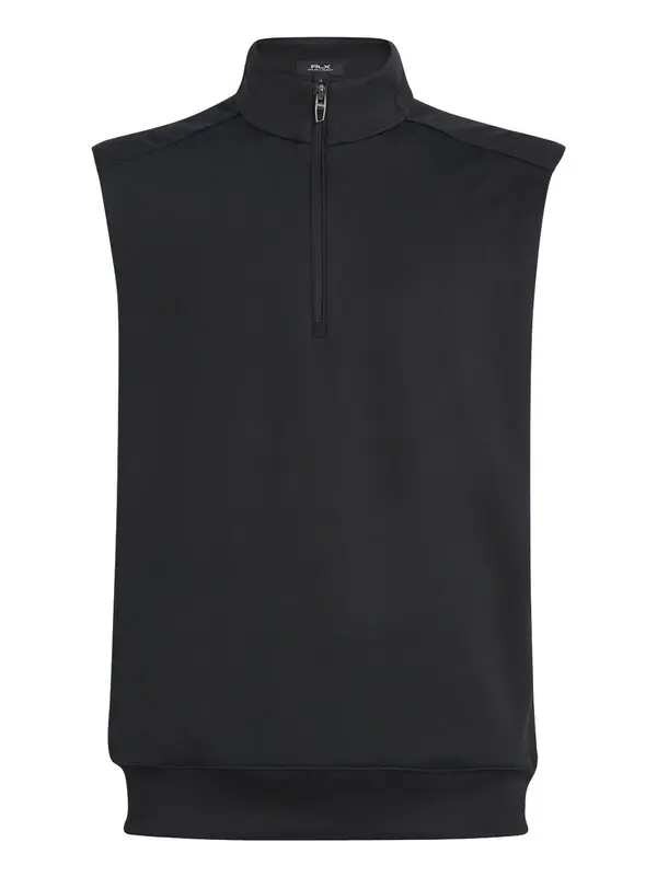 Rlx Ralph Lauren Stretch-jersey Quarter-zip Gilet - Black