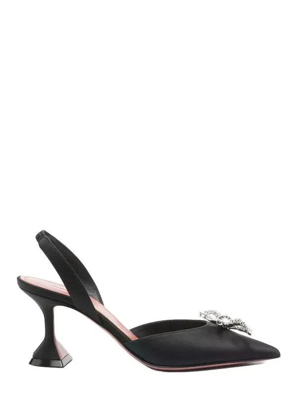 Amina Muaddi Rosie Bow Slingback Pumps - Black