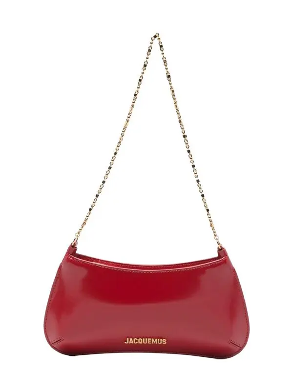 Jacquemus Le Petit Bisou Chaine Leather Shoulder Bag - Red